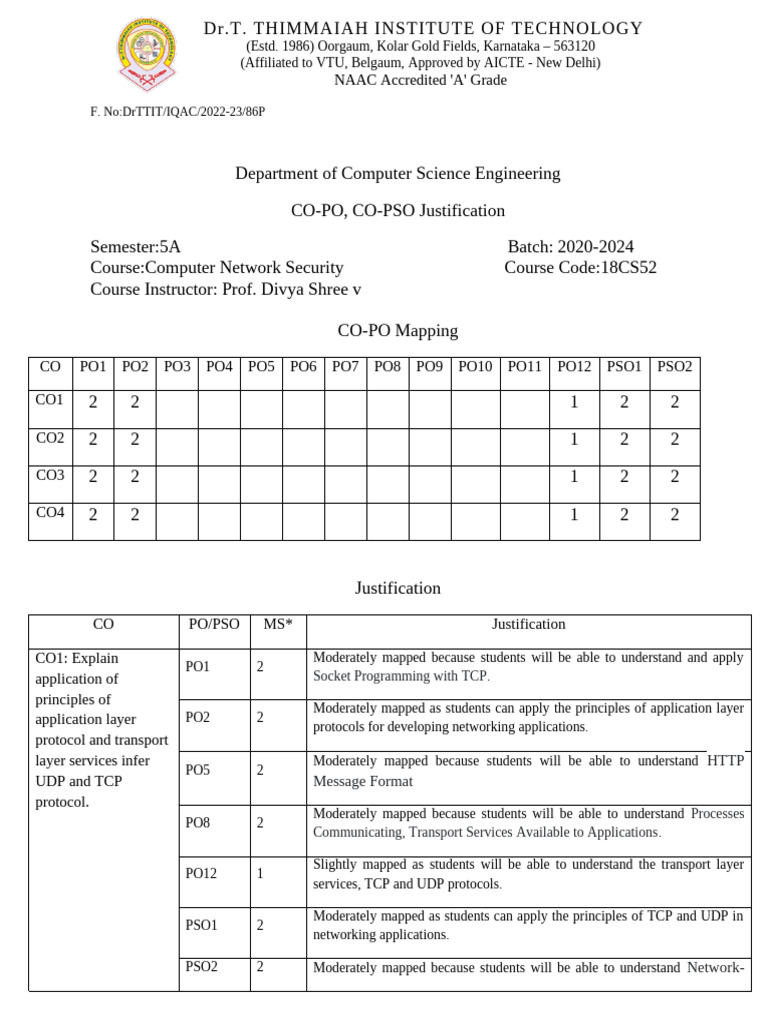 5A CO PO Justification cns | PDF | Routing | Network Protocols