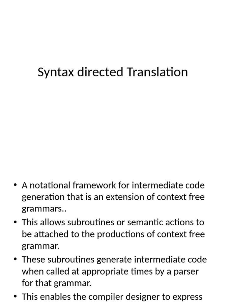 Syntax Directed Translation | PDF | Boolean Data Type | Parsing