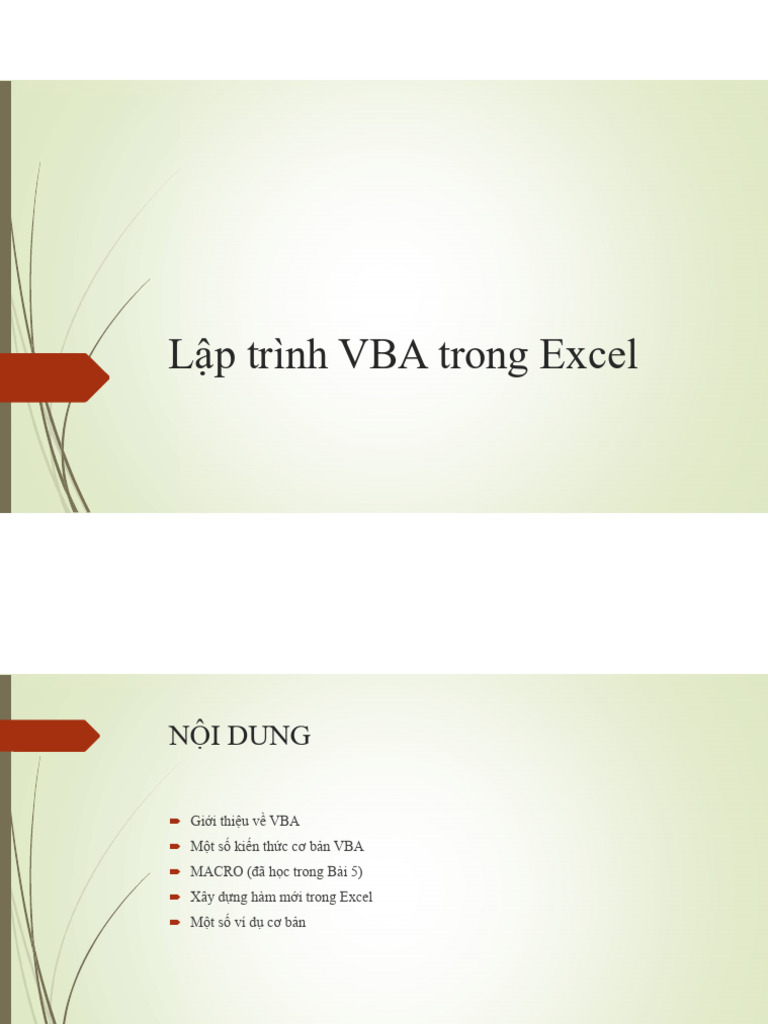 Slide 6 - VBA Trong Excel | PDF