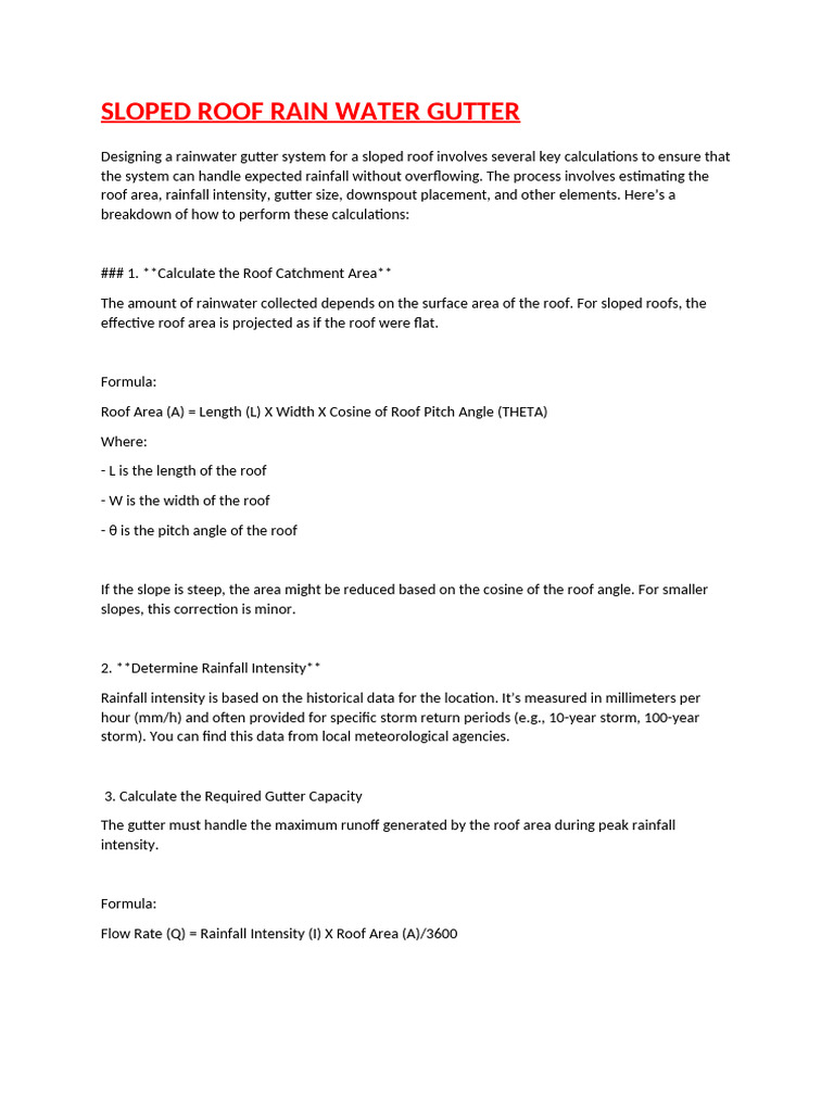 Sloped Roof Rain Water Gutter | PDF | Rain | Roof