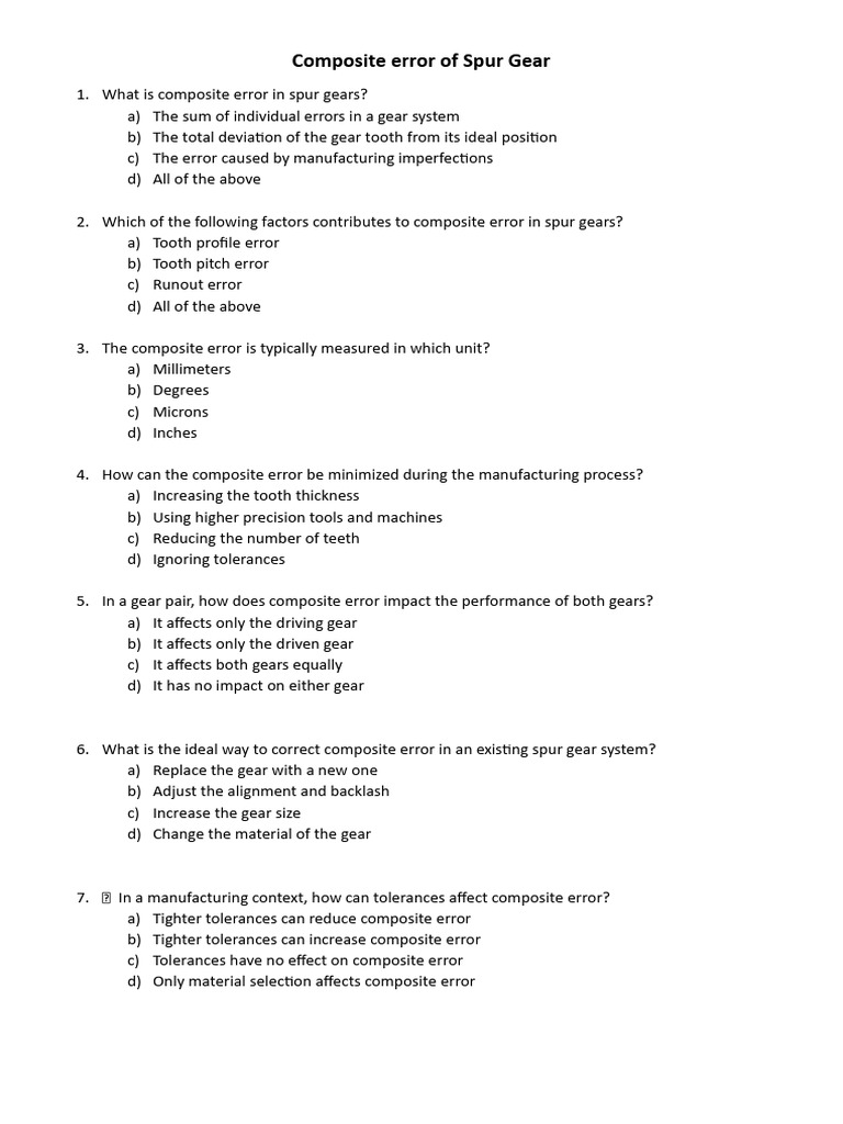 Spur Gear Composite Error Guide | PDF | Gear | Mechanical Engineering