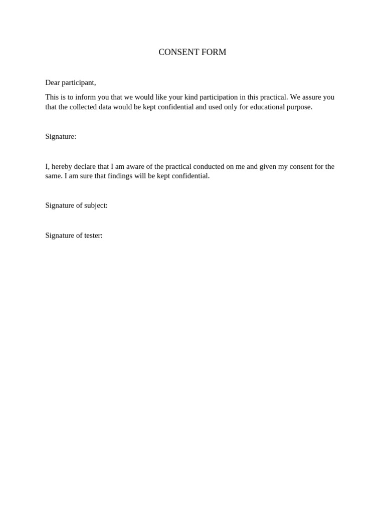 Practical Consent Form | PDF | Law