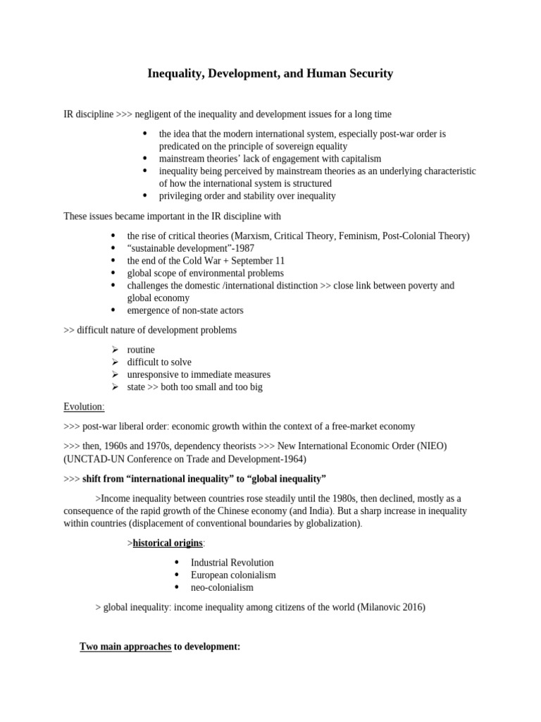 Development and Human Security | PDF | Human Security | Economic Inequality