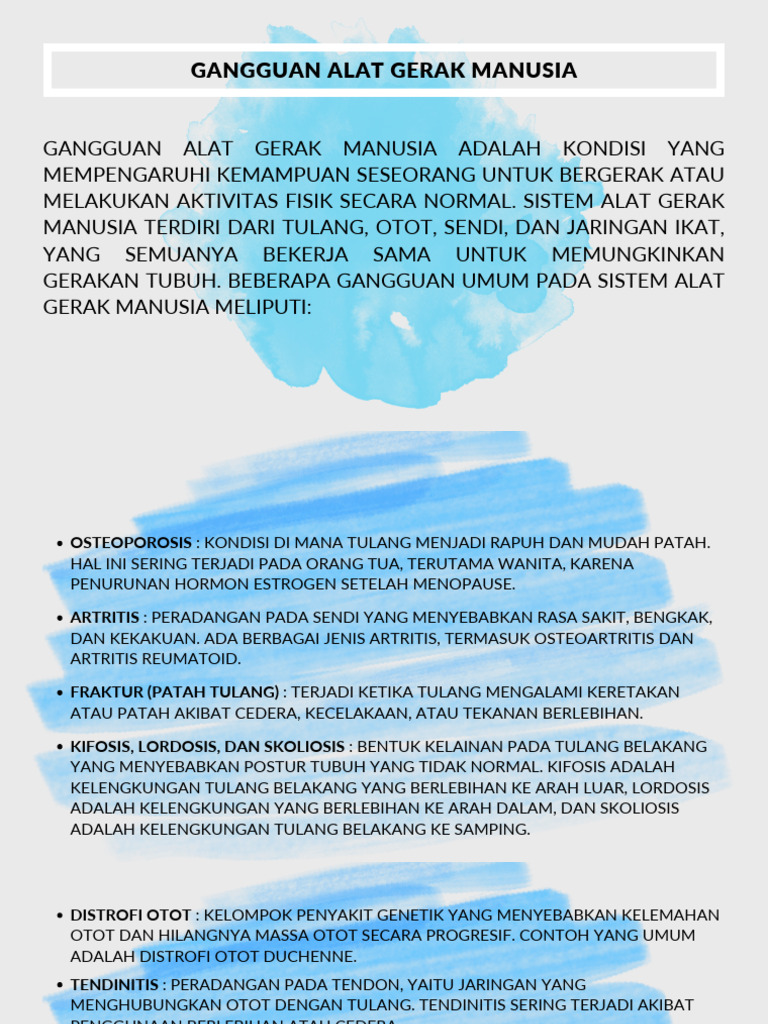 Gangguan Alat Gerak Manusia dan Pengobatannya | PDF