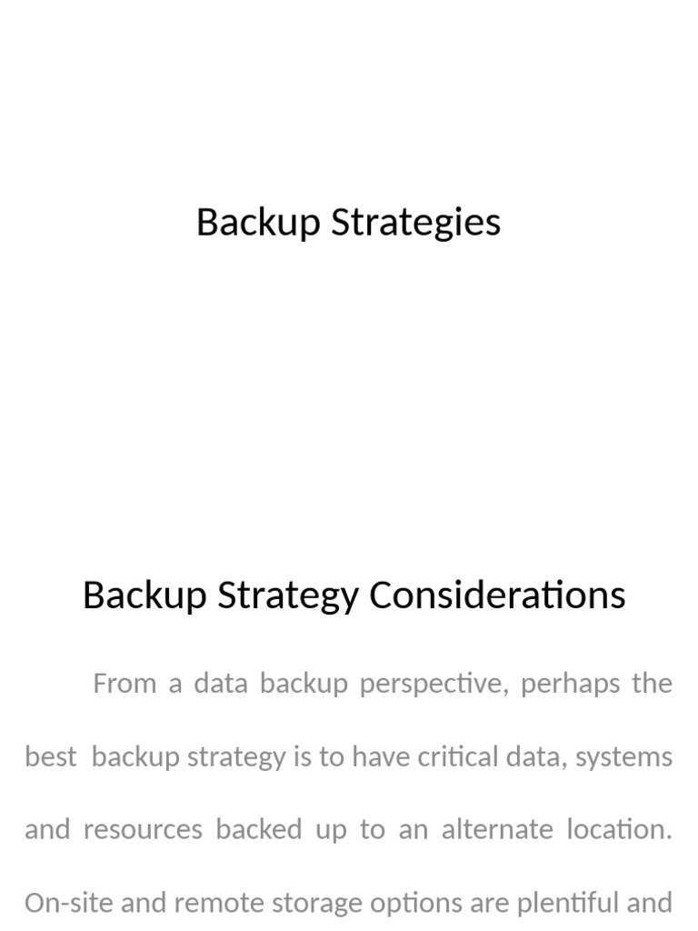 Backup Strategies | PDF | Backup | Databases