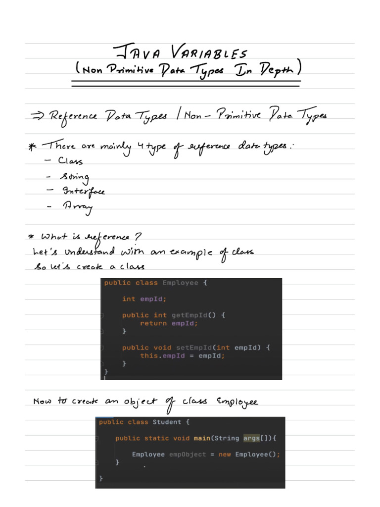 #6 NonPrimitive Variables | PDF | Integer (Computer Science) | String (Computer Science)