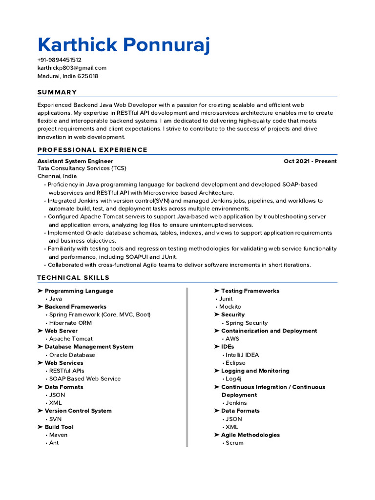 Karthick Job Resume | PDF | Web Service | Web Development