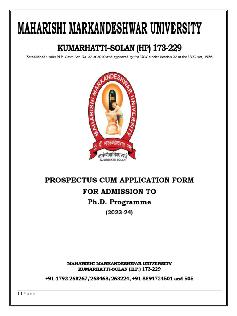 phd-Prospectus-2023-24 | PDF | Thesis | Doctor Of Philosophy