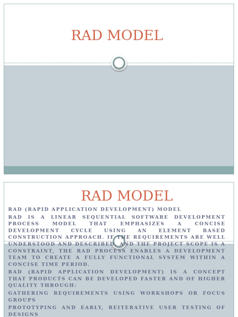 RAD MODEL | PDF | Information Technology | Software Engineering