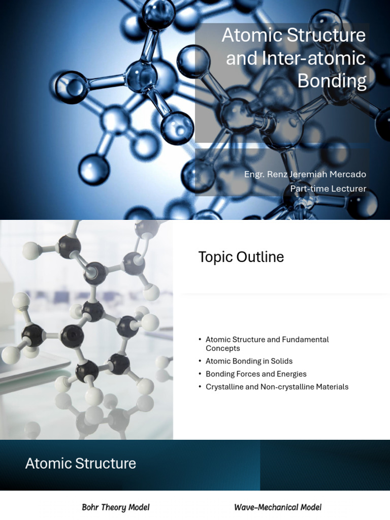 Atomic Structure and Inter-Atomic Bonding | PDF