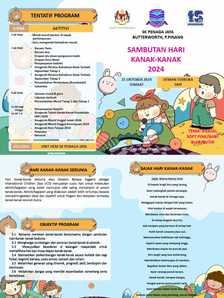 Buku Program Sambutan Hari Kanak2 2024 Ok | PDF | Kesehatan Holistik