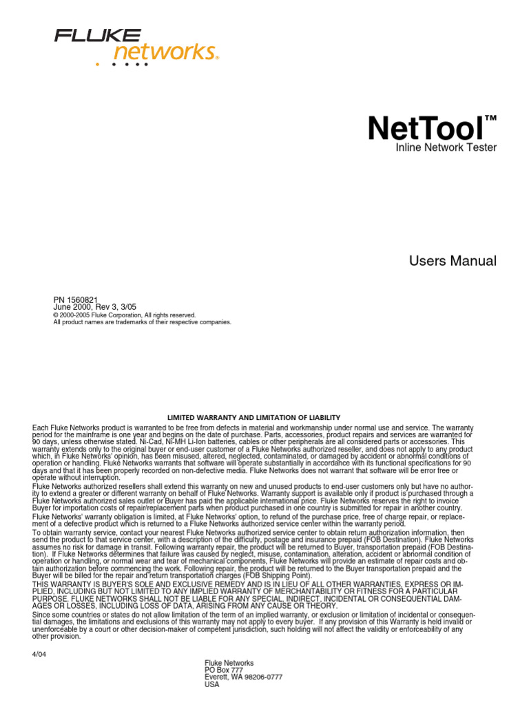 Nettool: Users Manual | PDF | Menu (Computing) | Computer Network