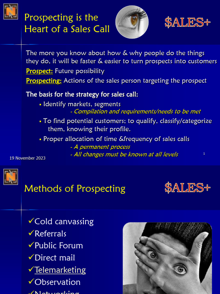 Prospecting Is The Heart of A Sales Call | PDF