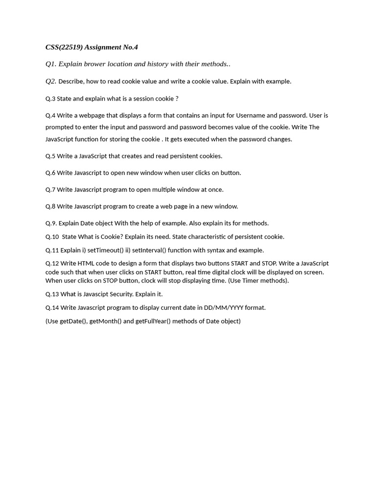 JavaScript and Cookies in Web Development | PDF