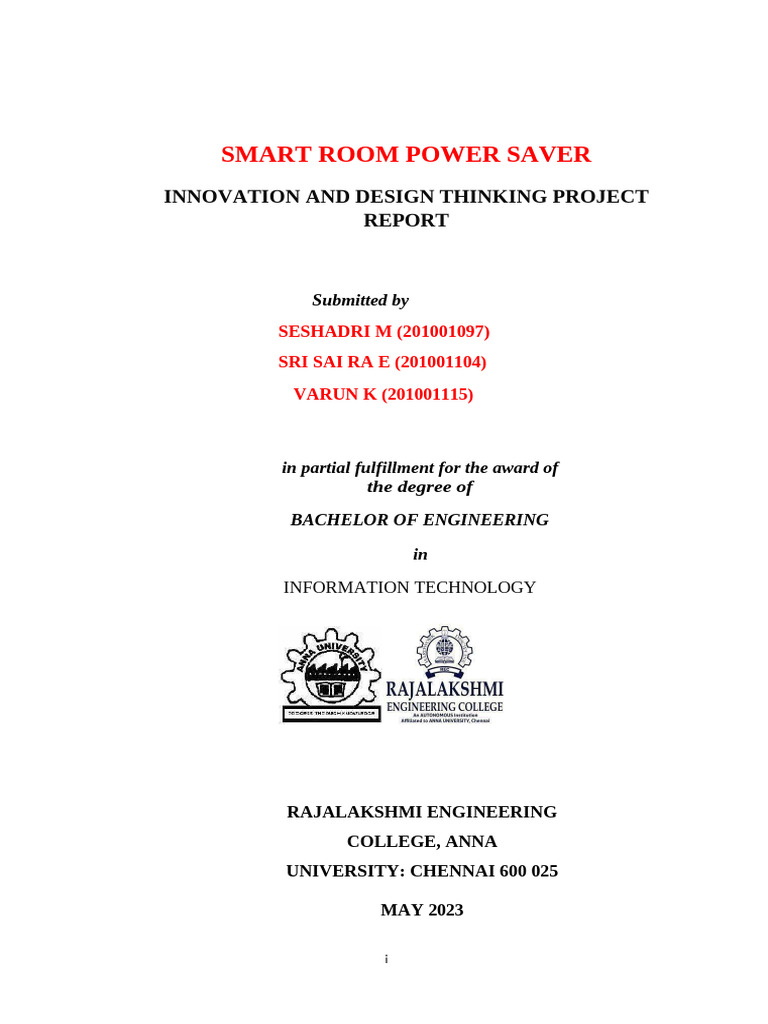 idt report final1 | PDF | Internet Of Things | Energy Conservation