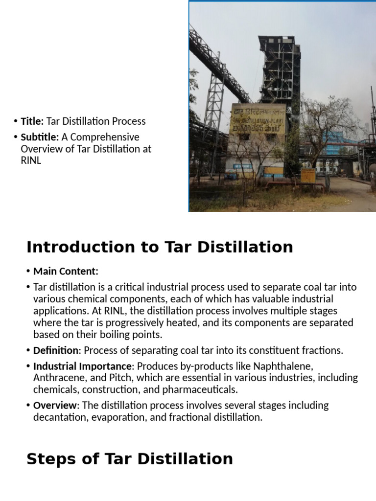 Tar Distillation | PDF | Distillation | Chemistry