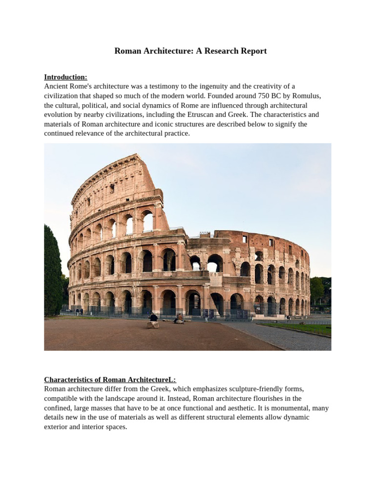 Roman Architecture | PDF | Architectural Design | Architecture