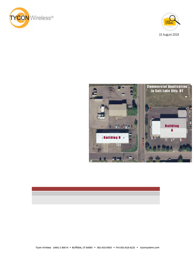 Tycon Wireless Case Study - SLC Commercial Bridge Application | PDF | Internet Access | Internet