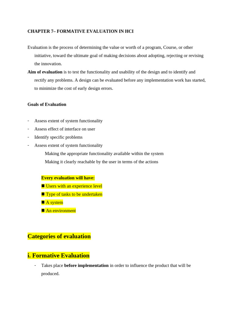 Formative Evaluation Methods in HCI | PDF | Usability | Evaluation