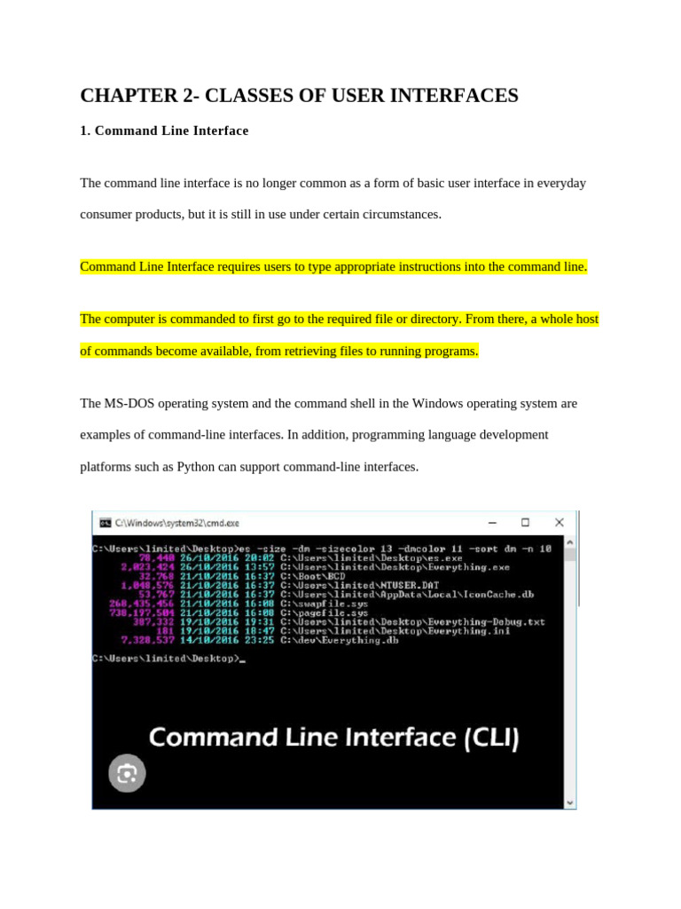 Chapter 2 - Types of Interfaces - Lecturer | PDF | Graphical User Interfaces | Command Line ...