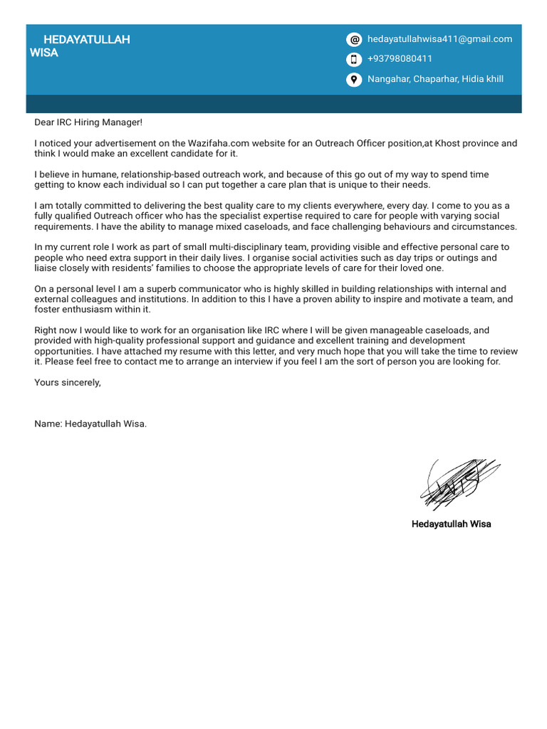 CV_IRC Outreach officer | PDF | Psychology | Social Psychology