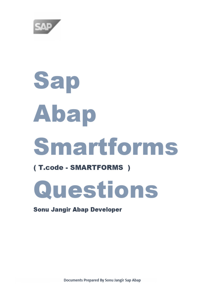 SAP Abap Smartforms Questions | PDF | Parameter (Computer Programming ...