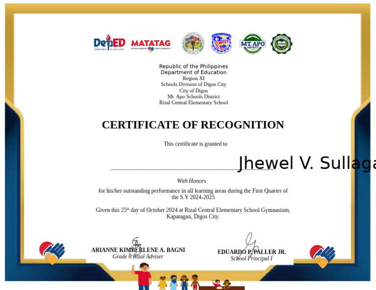 Certificates For Recognition | PDF