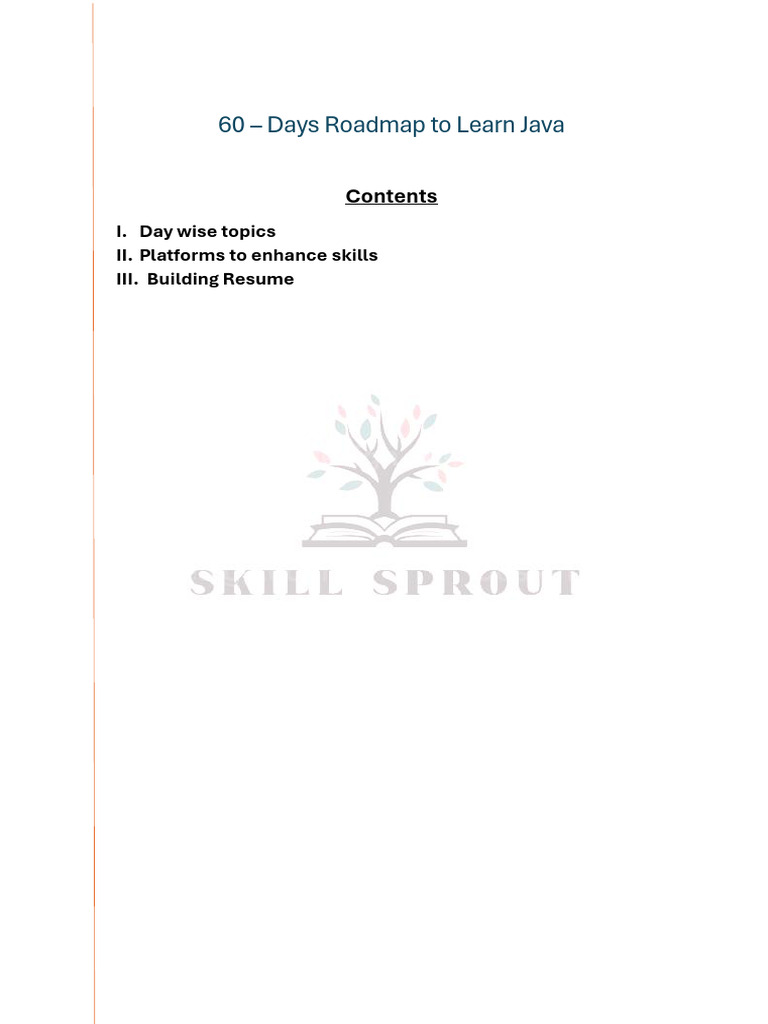 Java Learning Roadmap for Beginners | PDF