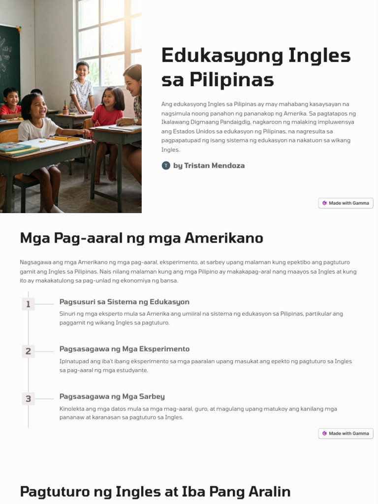 Edukasyong Ingles Sa Pilipinas | PDF