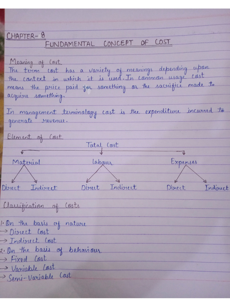 Fundamental Concept of Cost | PDF