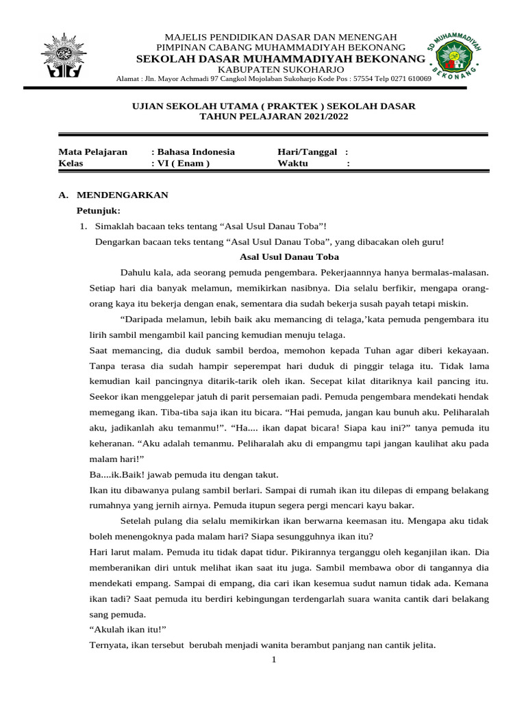 Naskah Praktek Bhs - Indonesia | PDF