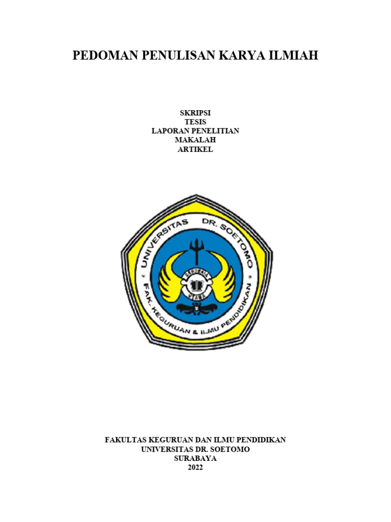 Pedoman Penulisan Karya Ilmiah Unitomo | PDF | Sains & Matematika