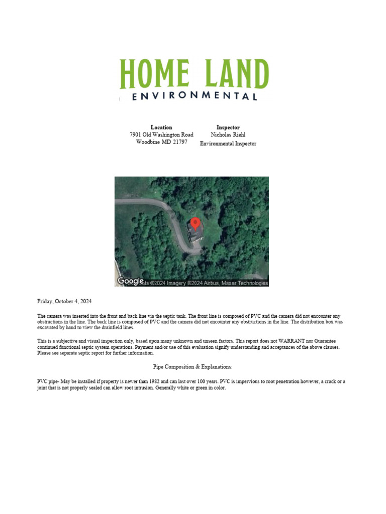 Camera Septic Report - 535 | PDF | Sewerage | Ocean Pollution