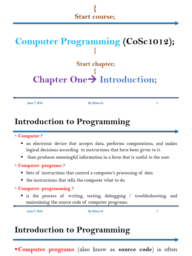 Chapter One - Introduction - All Parts (1) | PDF | Computer Programming | Computer Program