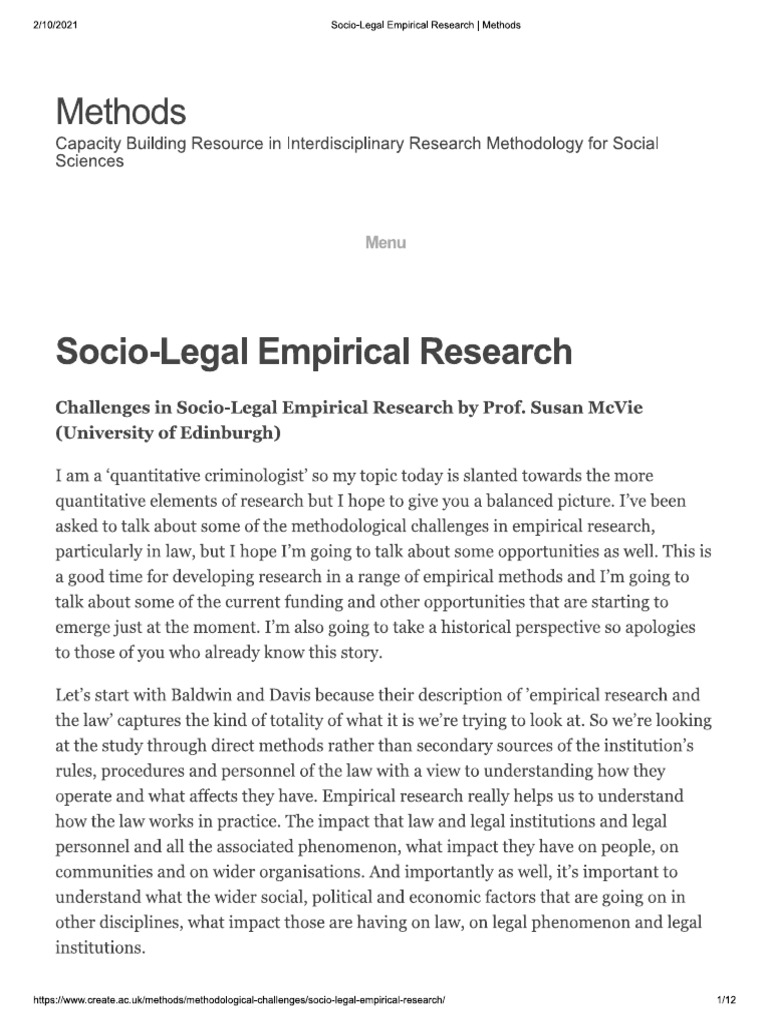 Challenges in socio-legal Research | PDF