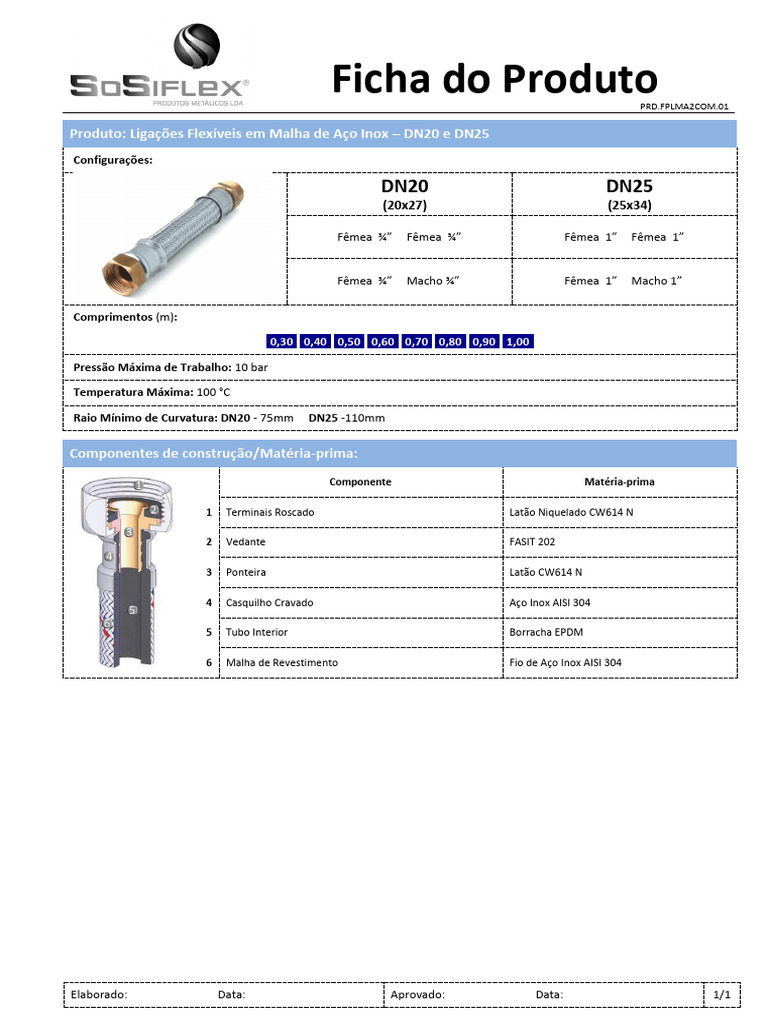 204 - Bichas - Contador - Lig. Malha de Aço DN20 e DN25 - FT | PDF
