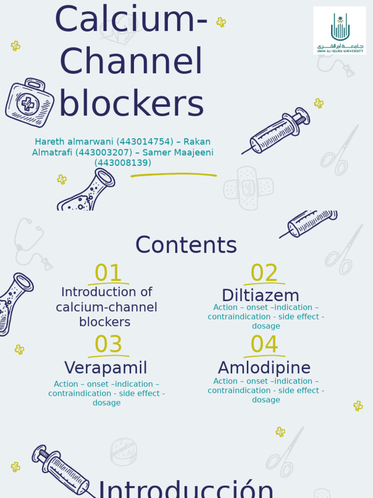 Calcium Channel Blockers Overview | PDF | Physiology | Cardiovascular ...