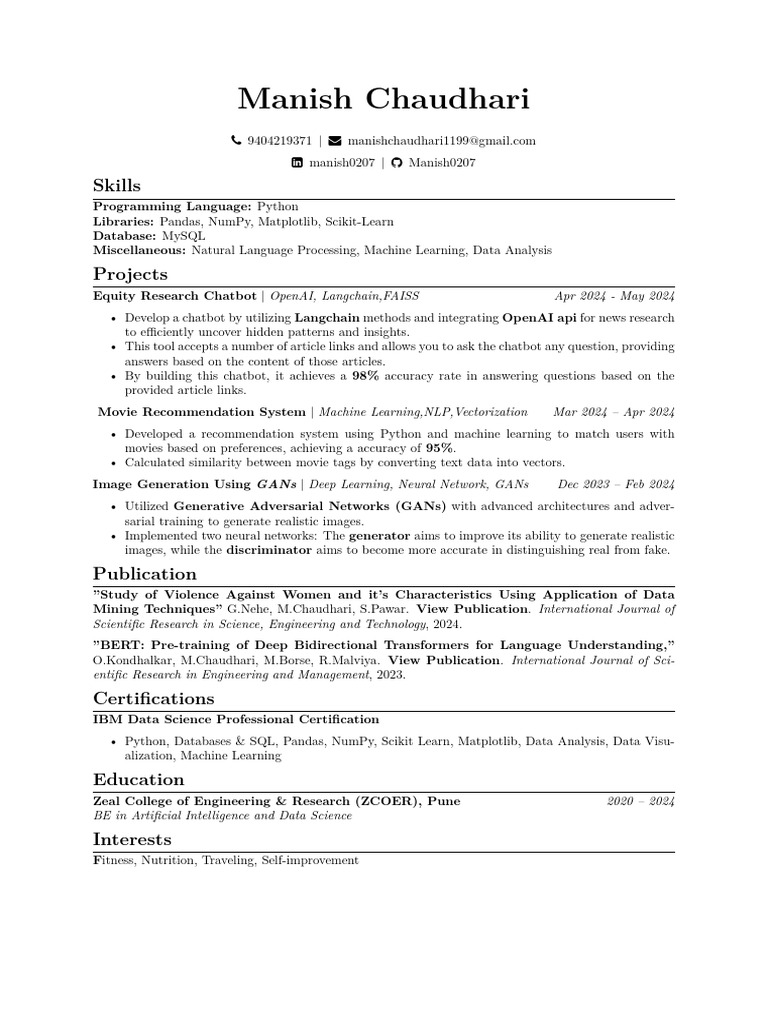 Deedy CV | PDF | Machine Learning | Data