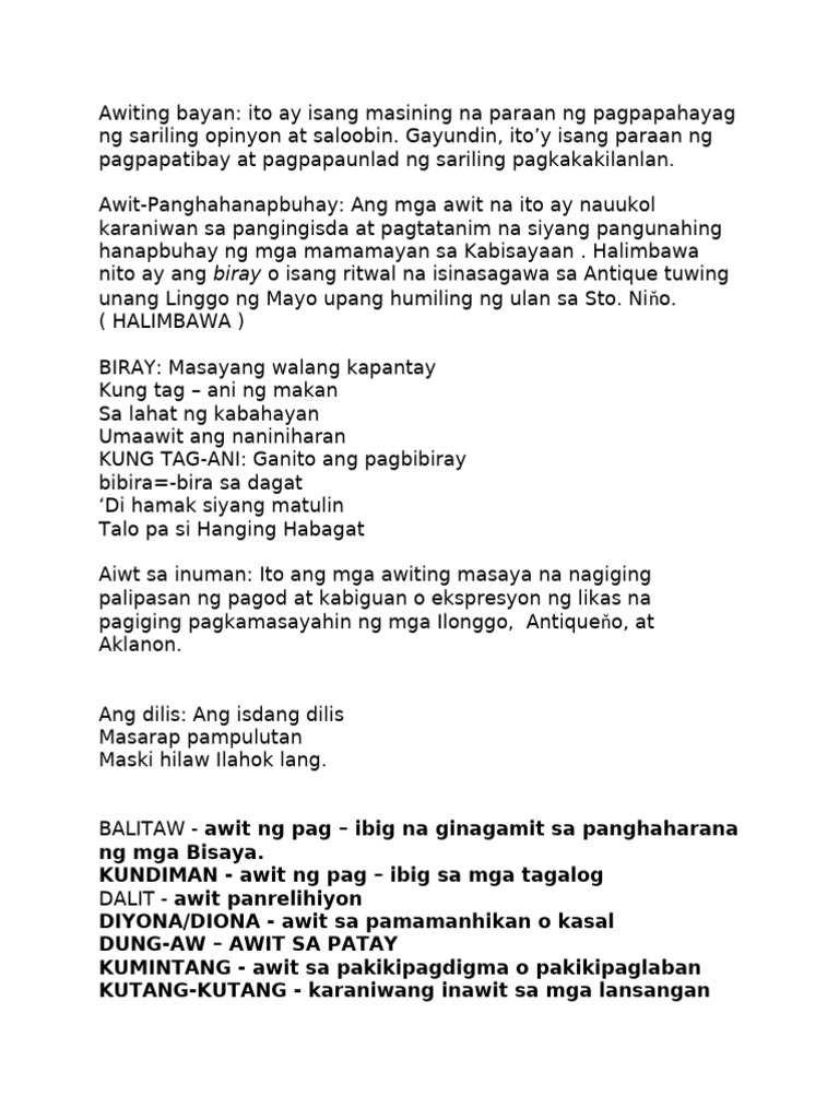 Awiting Bayan | PDF