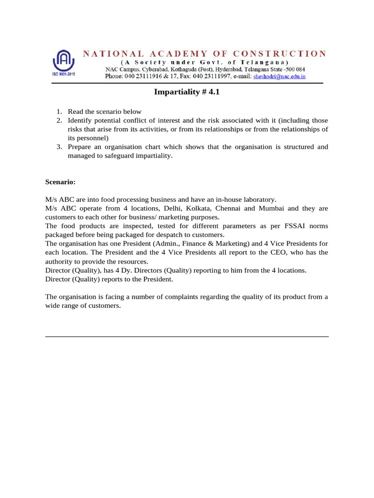4.1 Impartiality Blank | PDF
