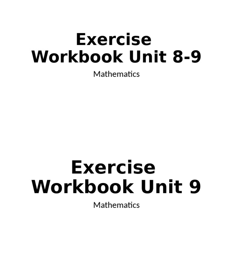 Mathematics Workbook Exercises 8-9 | PDF | Teaching Methods & Materials