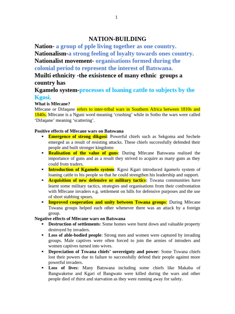 Mfecane's Impact on Batswana Nation-Building | PDF | British Empire