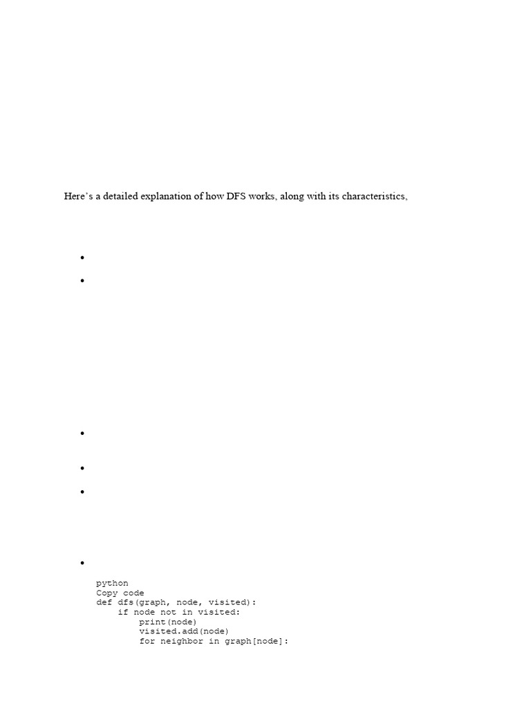 Depth First Search Algorithm Explained | PDF | Discrete Mathematics ...