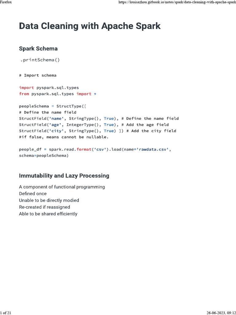 Data Cleaning in Apache Spark | PDF | Technology & Engineering