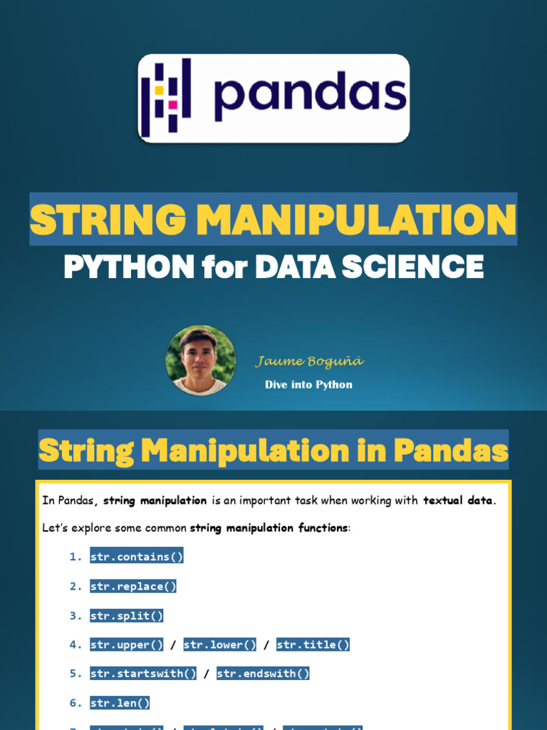 String Manipulation in Pandas | PDF | String (Computer Science) | Software Engineering