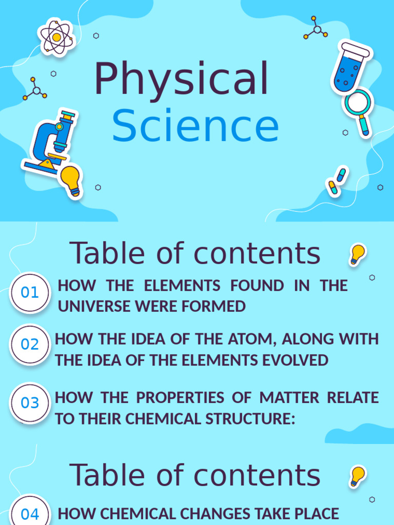 Physical Science Lesson 1 Stem | PDF | Chemical Elements | Stars