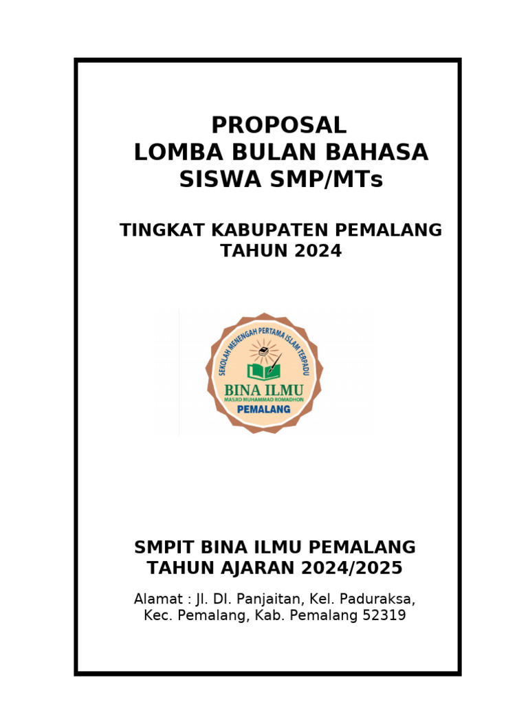 Proposal Bulan Bahasa 2024 (Oke Bos) - Copy | PDF