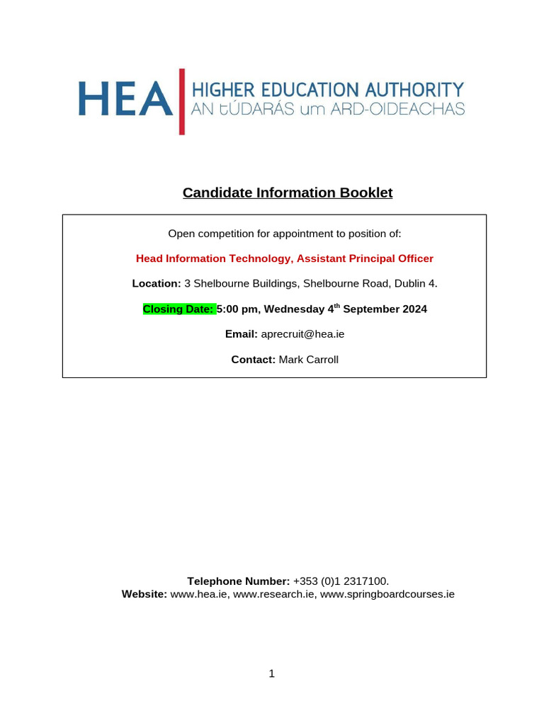 Assistant Principal Officer Head of IT Booklet Final | PDF | Pension | European Economic Area