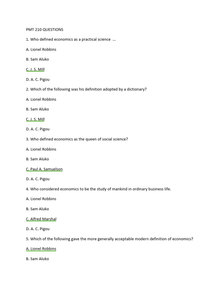 CY-BEST PMT 210 QUESTIONS & Answers-1 | PDF | Taxes | Elasticity ...