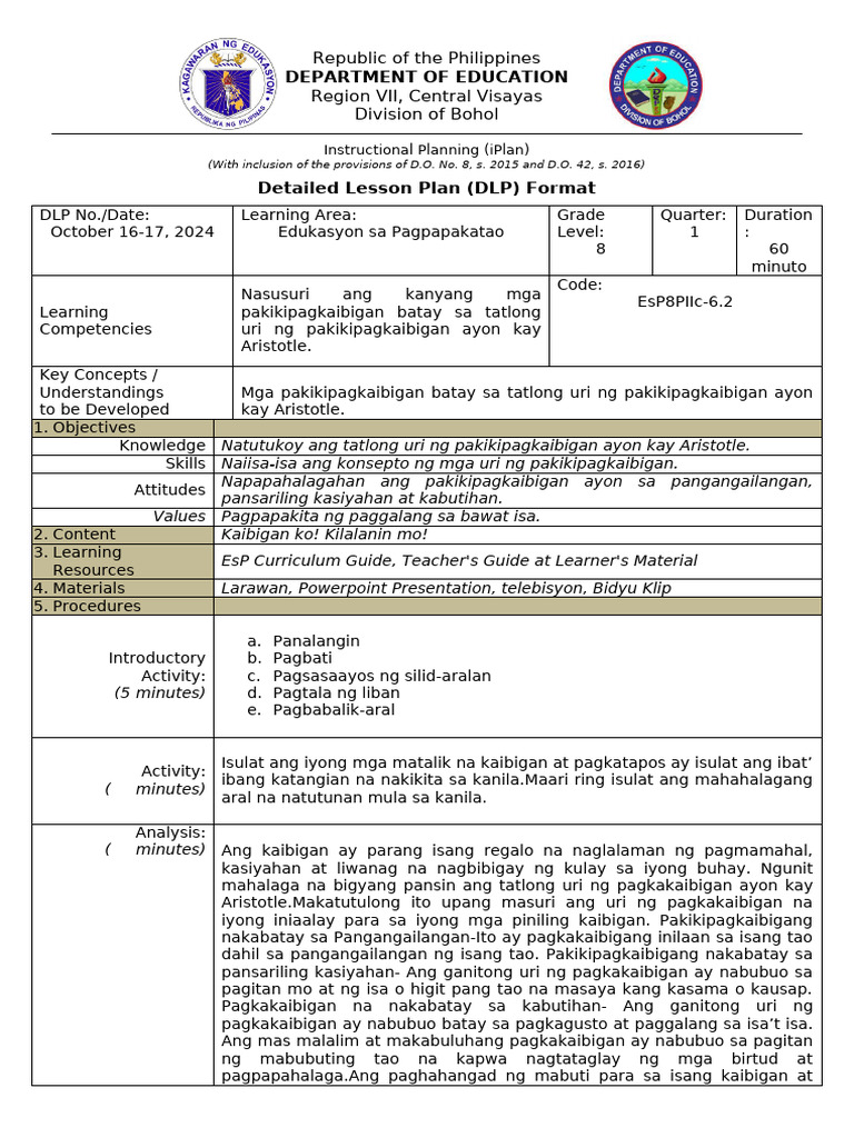 Department of Education: Republic of The Philippines Region VII ...